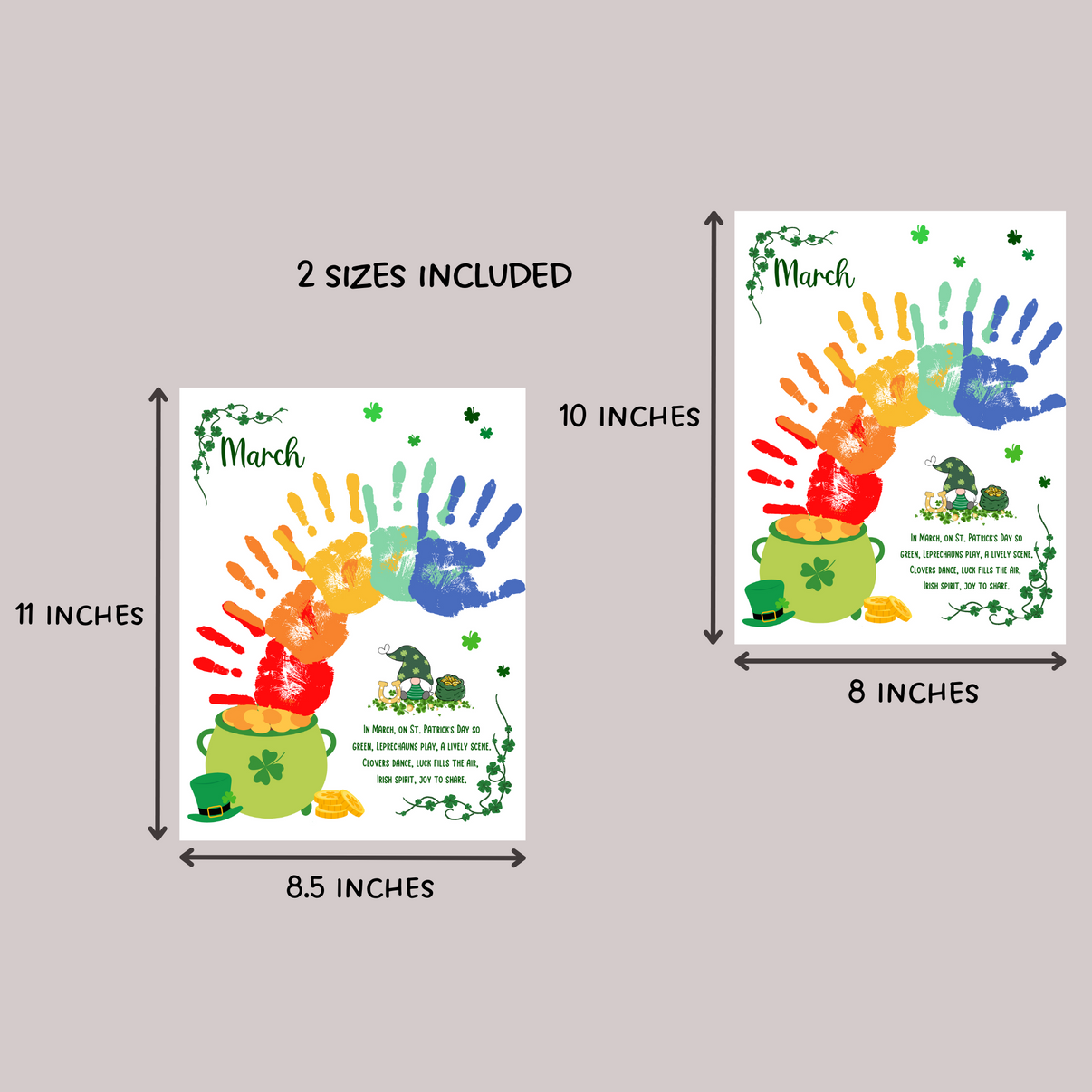 Handprint Memory Book Printable, DIY Footprint Art Kids Activity, Mont ...
