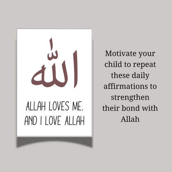 Islamic Affirmations for Kids Printable Cards, Daily Positive Muslim R ...