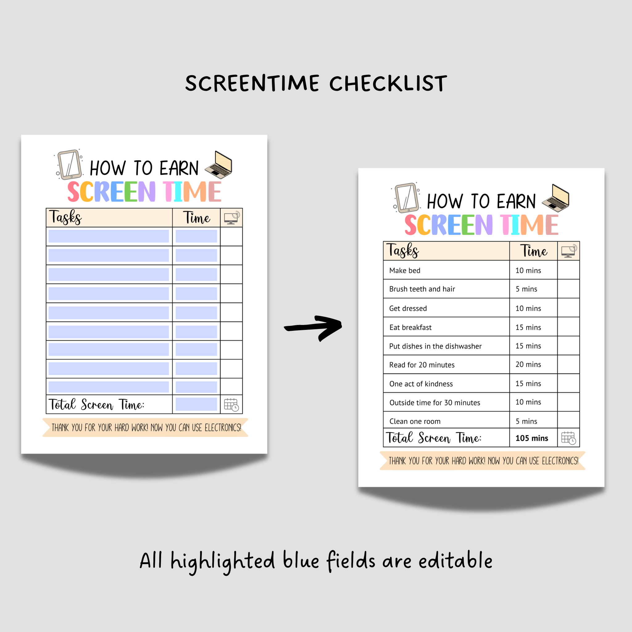 Editable School Planner Kids Printable, Back To School Bundle ...