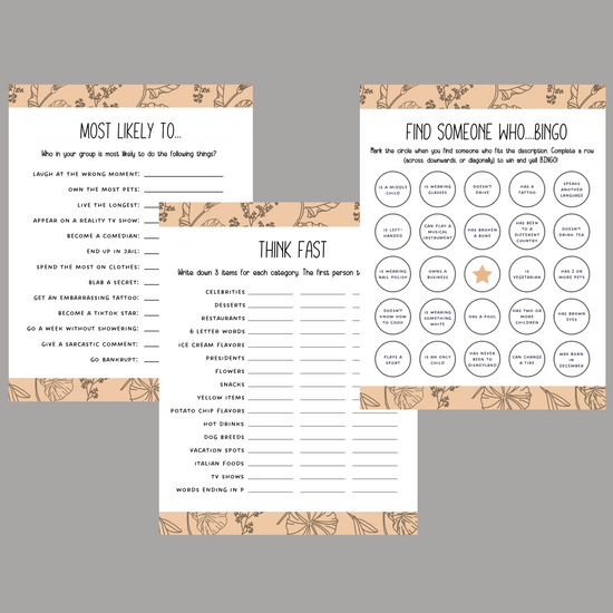 Dinner Party Games Printable, Icebreaker Questions, Adult Party Fun Co ...