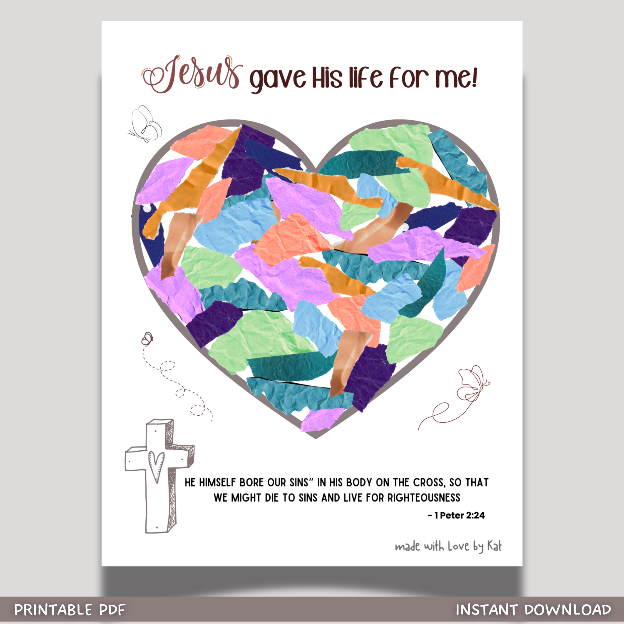 Easter Paper Craft Printable, DIY Art for Kids Church Activity Bible L ...