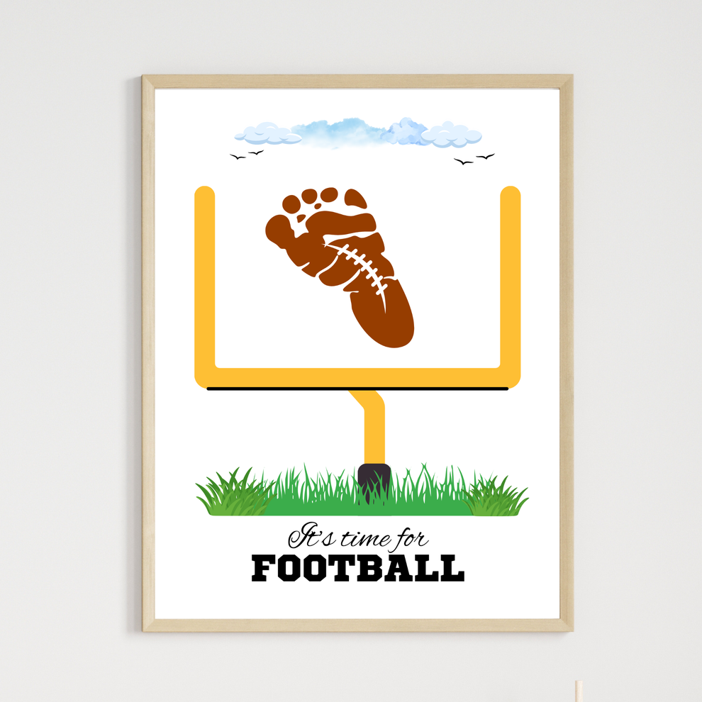 Football Footprint Craft Printable for Kids – Scribbled LLC