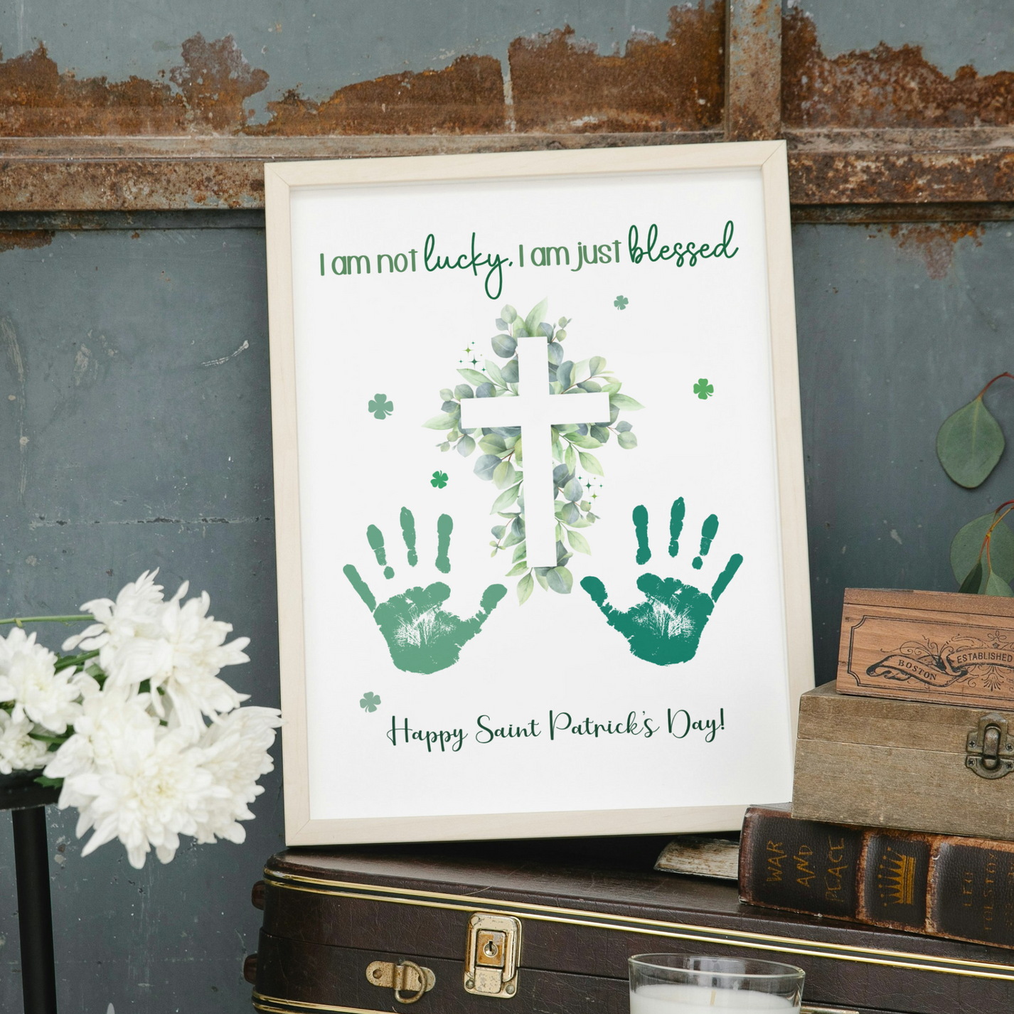 St. Patricks Day Christian Handprint Craft Printable, DIY Bible Art fo ...
