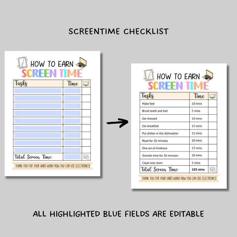 Editable Summer Planner, Printable Chore Charts & Checklists For Kids ...