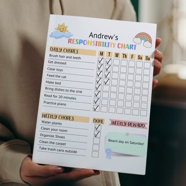 Editable Responsibility Chart For Kids Printable, Chore Chart Daily Ch ...