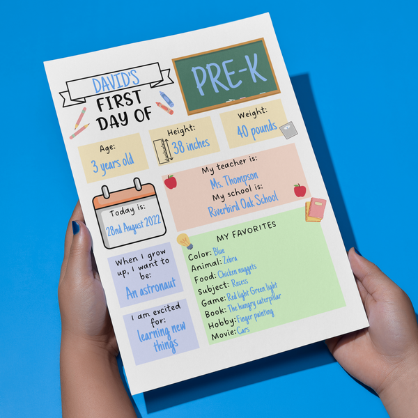 First and Last Day of School Signs Printable, Back to School Questionn ...