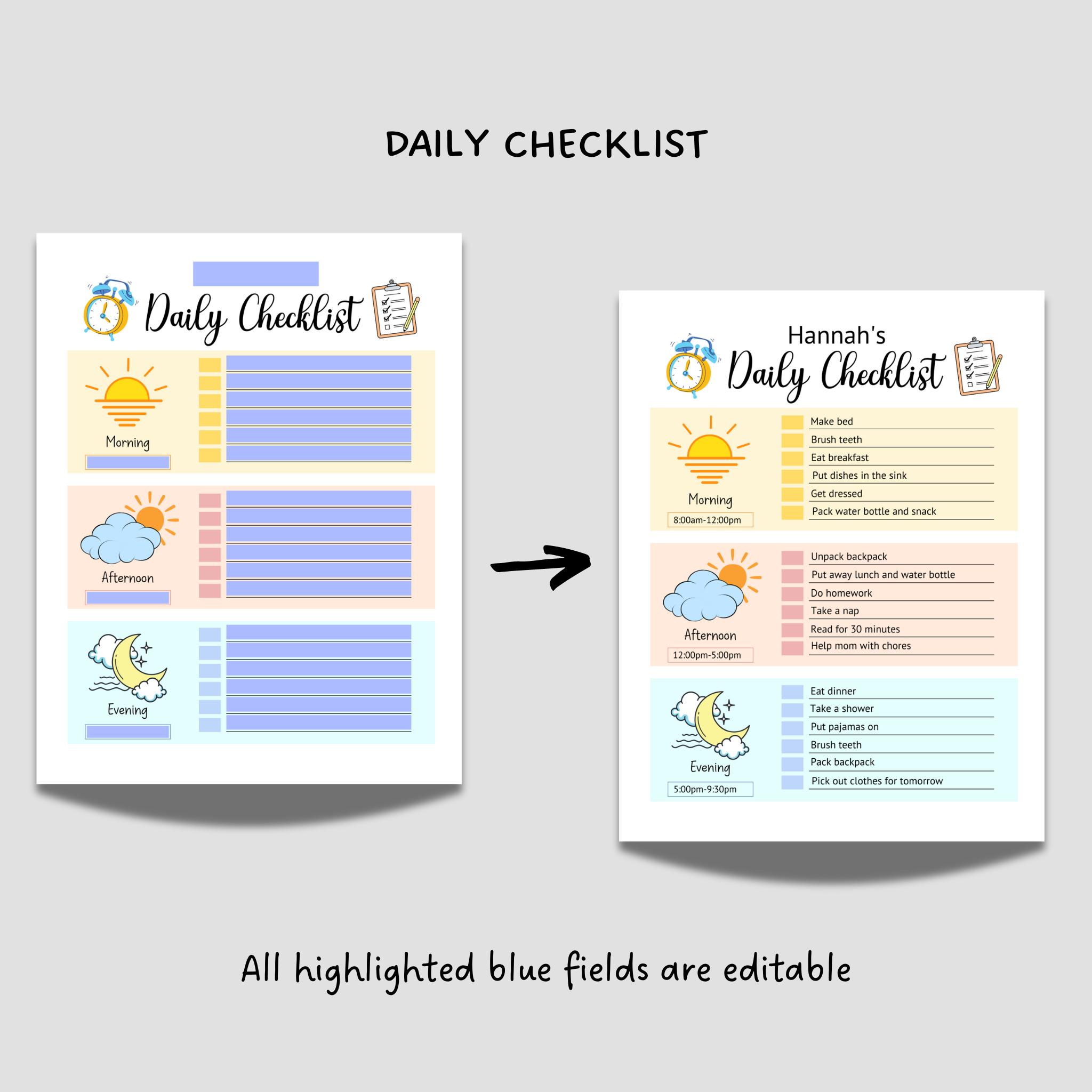 Editable School Planner Kids Printable, Back To School Bundle ...