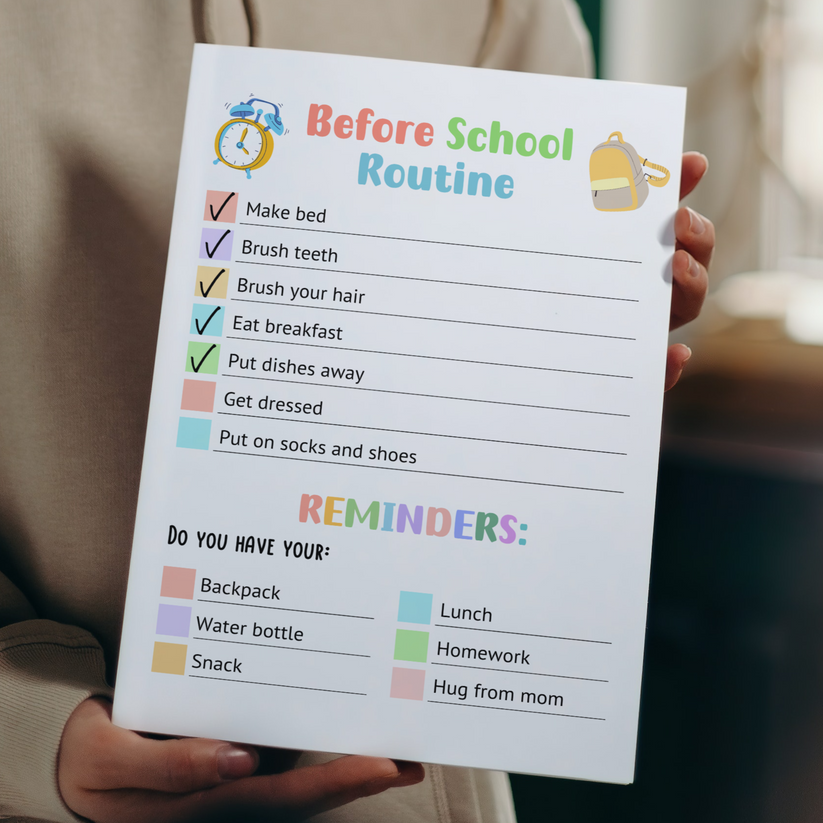 Printable Before School Checklist, Editable Morning Reminders for Kids ...