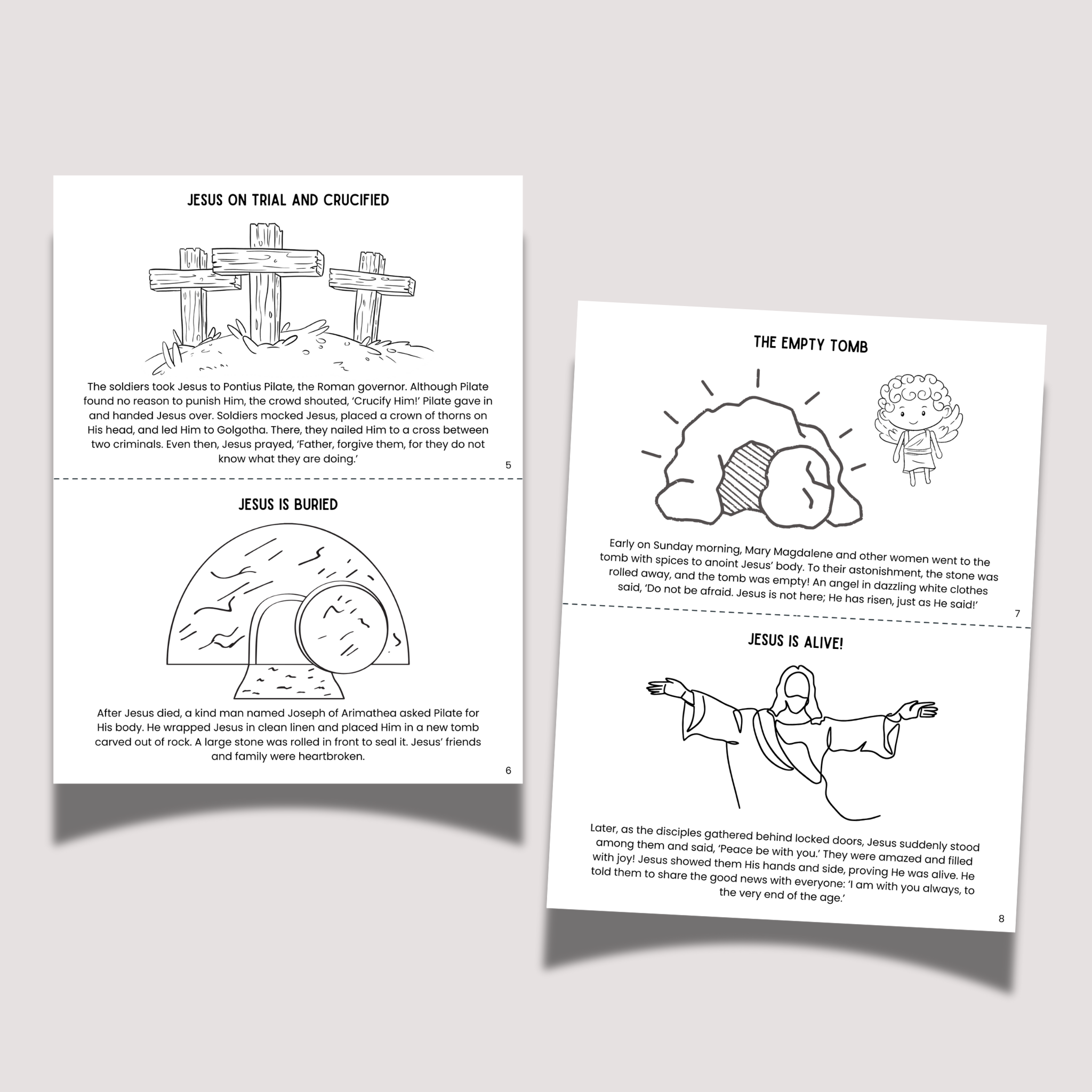 Easter Story for Kids Printable, Preschool Bible Lesson Craft Church R ...