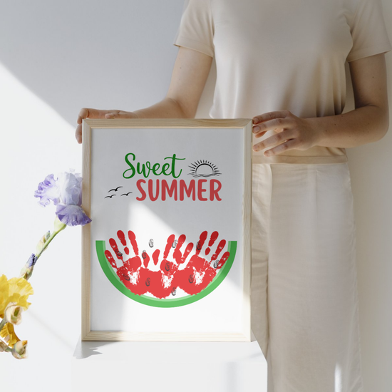 Watermelon Summer Handprint Craft Printable, DIY Art Project for Kids ...