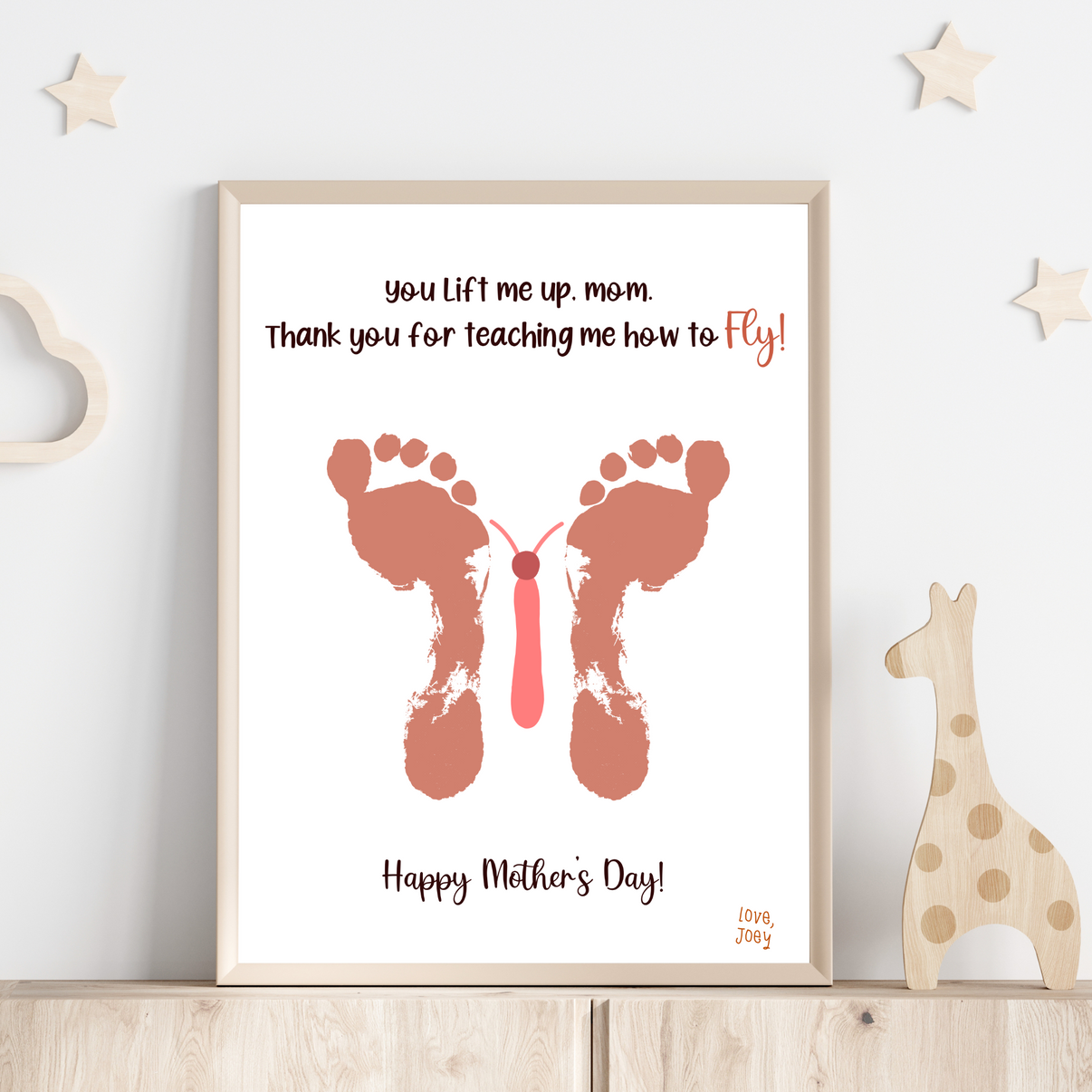 Mothers Day Footprint Butterfly Craft for Kids Printable, Card Art Mom ...
