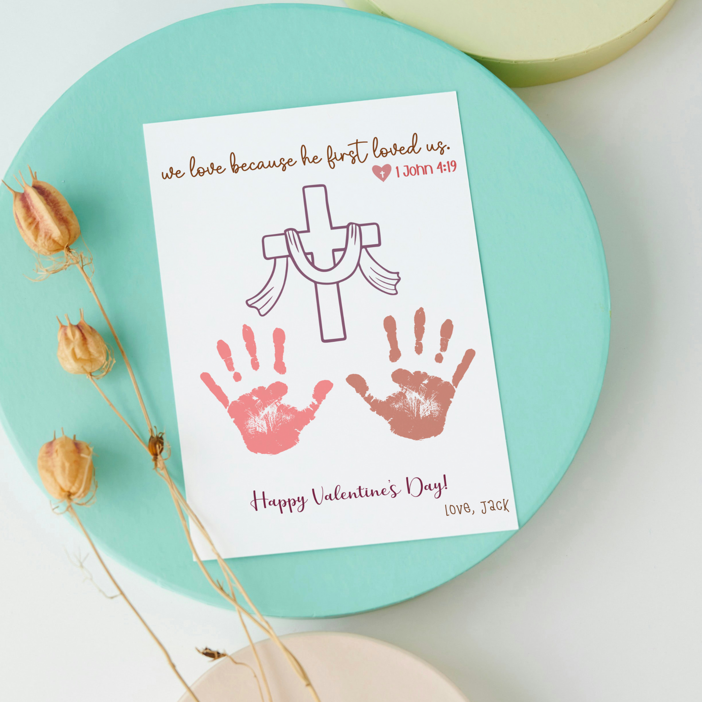 Handprint Bible Verse Craft Printable, Valentine’s Day Christian Art ...