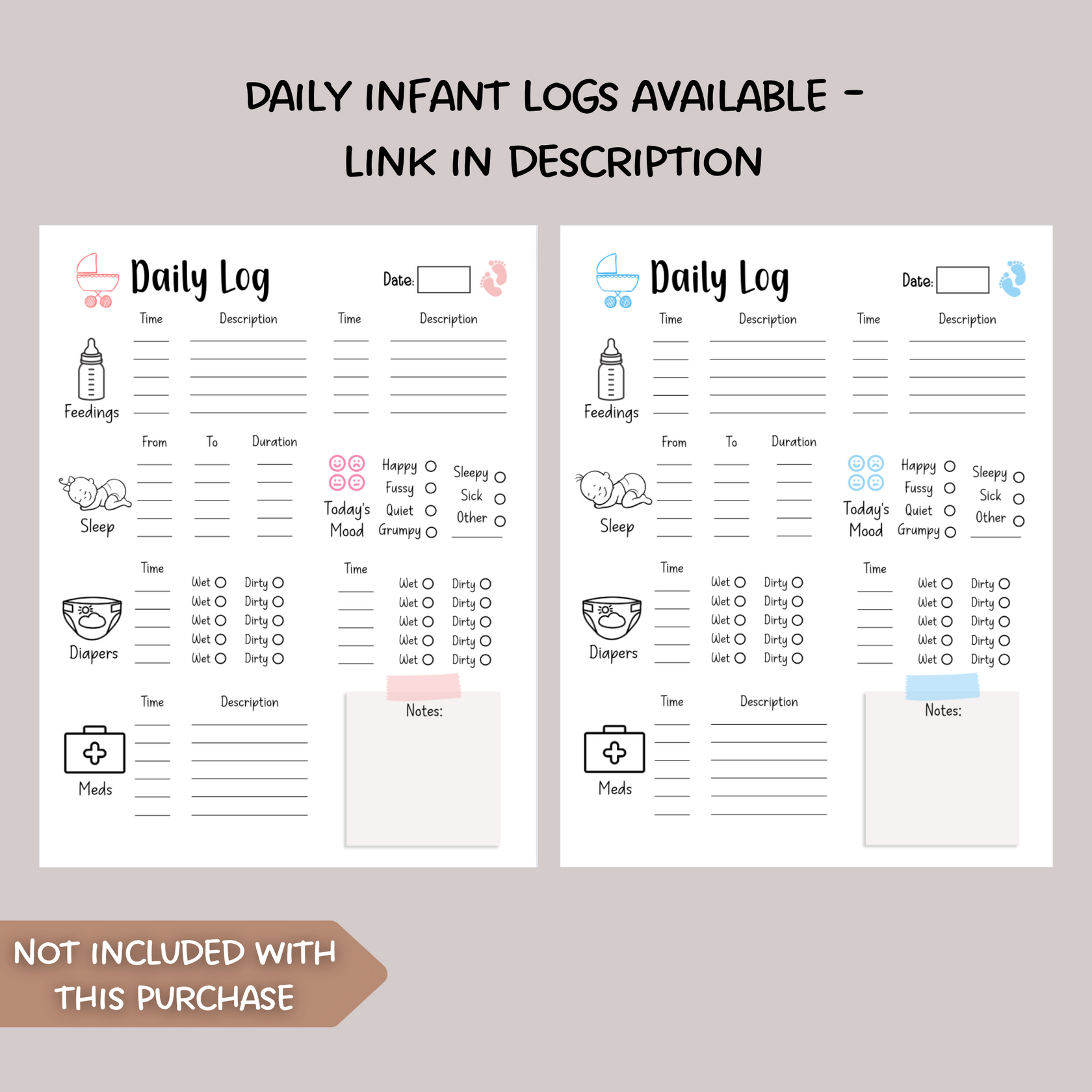Daily Toddler Log Printable, Infant Baby Schedule for Preschool/ Babys ...