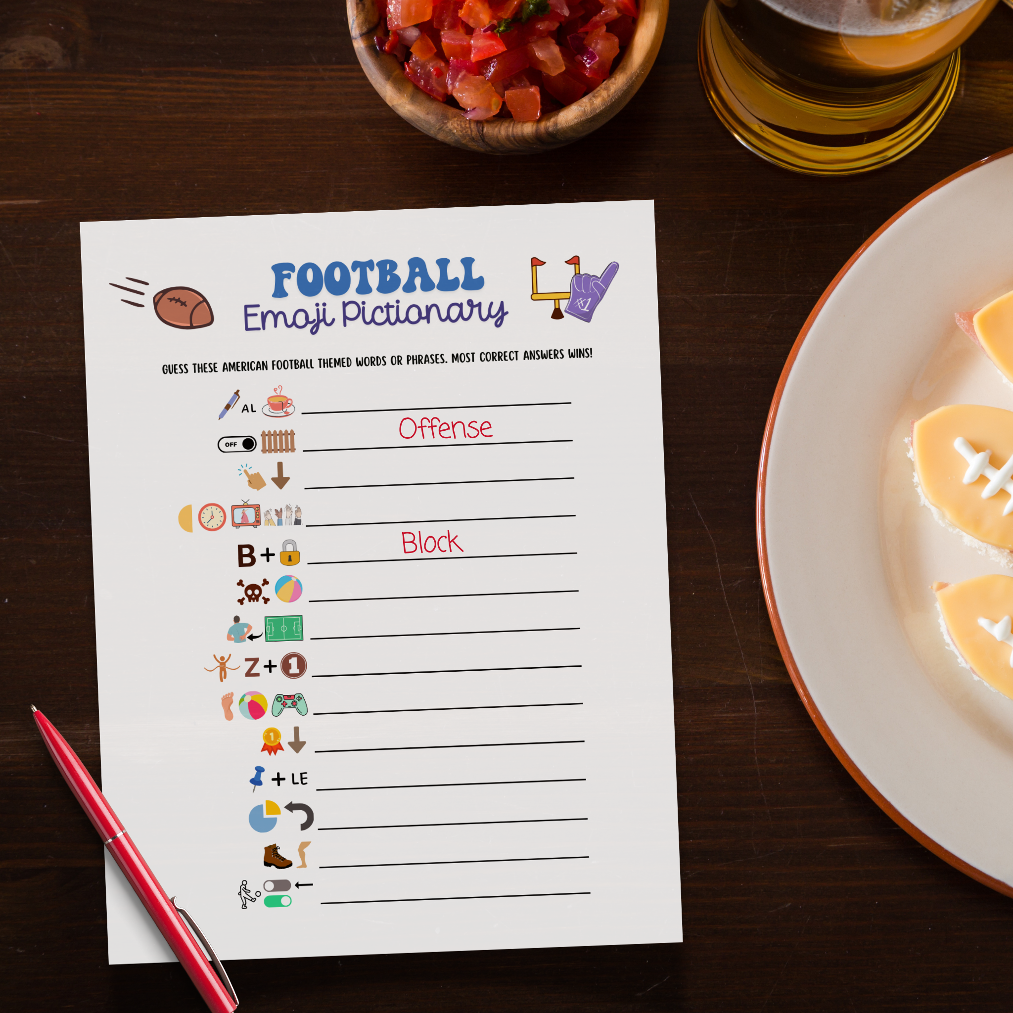 Football Party Games Printable 2026 Super Bowl Activity – Scribbled LLC