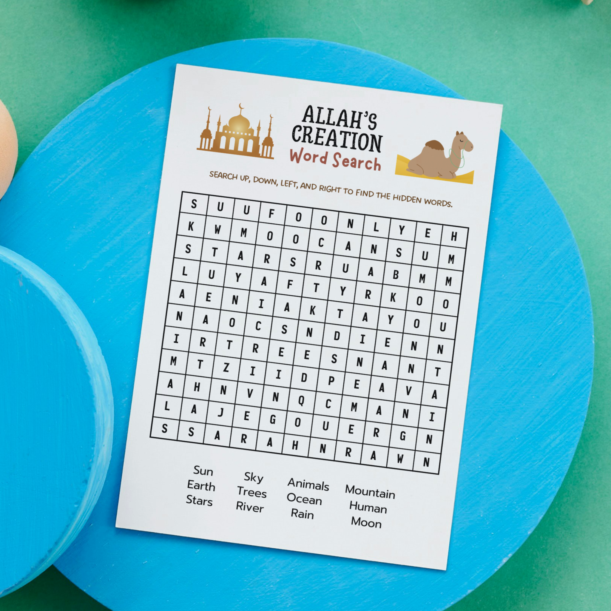 Islamic Word Search Printable Activity for Muslim Kids – Scribbled LLC