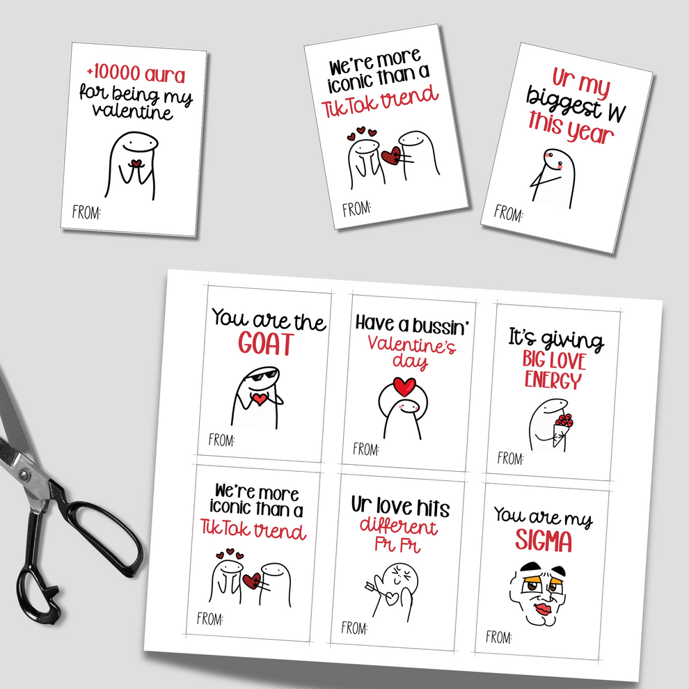 Funny Slang Valentines Day Cards Printable Quirky Humor Classroom ...