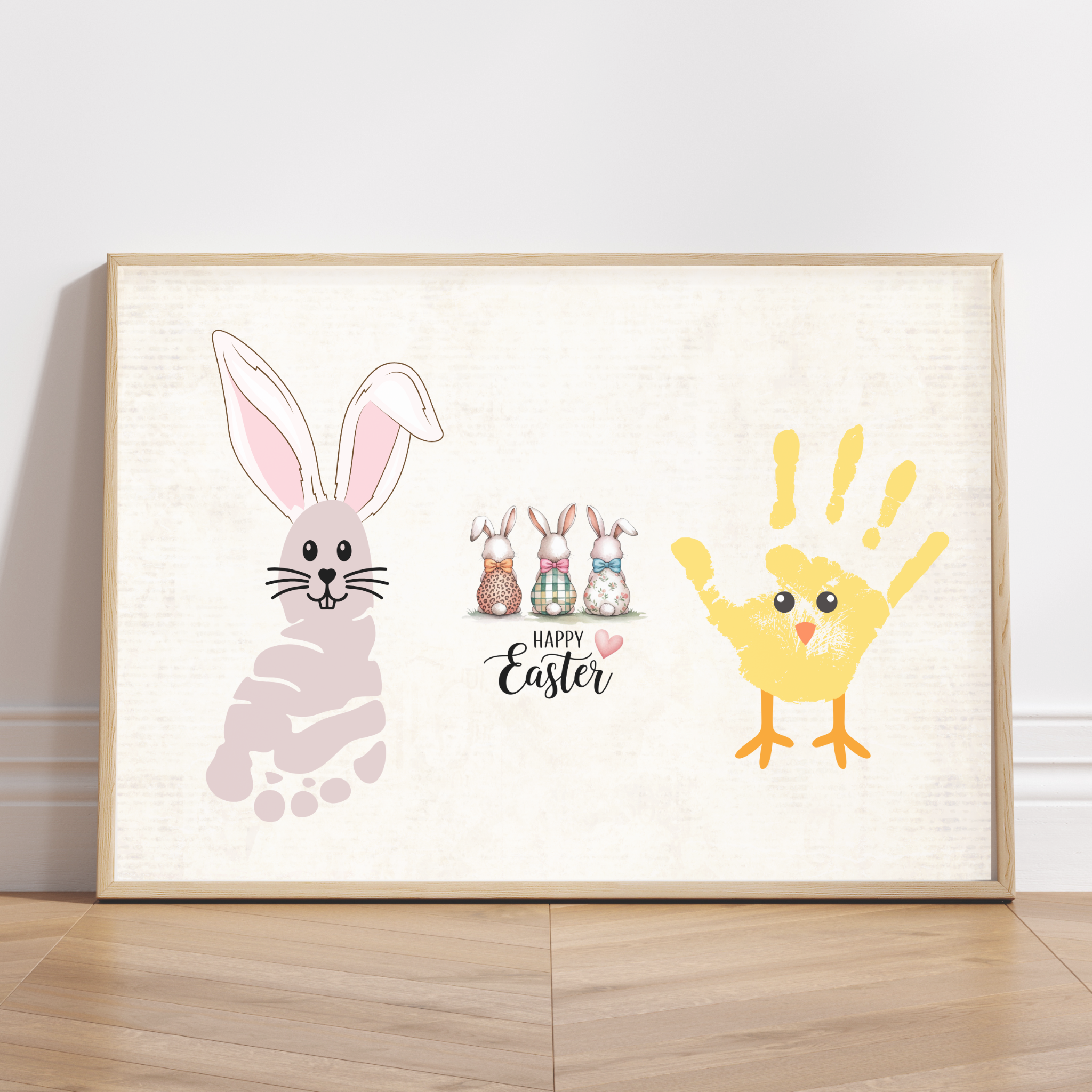 Easter Handprint Footprint Crafts for Kids Printable, DIY Card Wall Ar ...