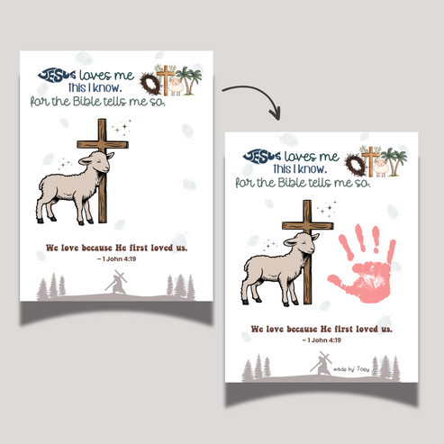 Easter Handprint Craft Printable, Personalized Gift DIY Religious Chri ...