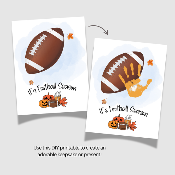 Football Handprint Craft Printable Fall Activity DIY Sports Footprint ...