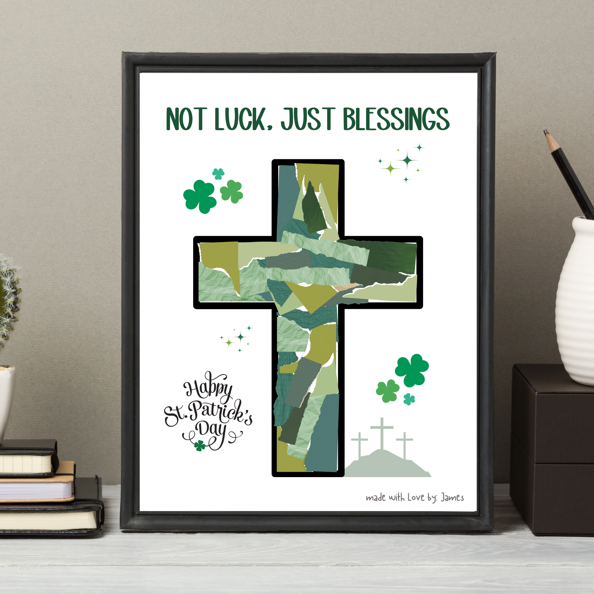 St Patricks Day Christian Bible Paper Craft Printable, DIY March Art K ...