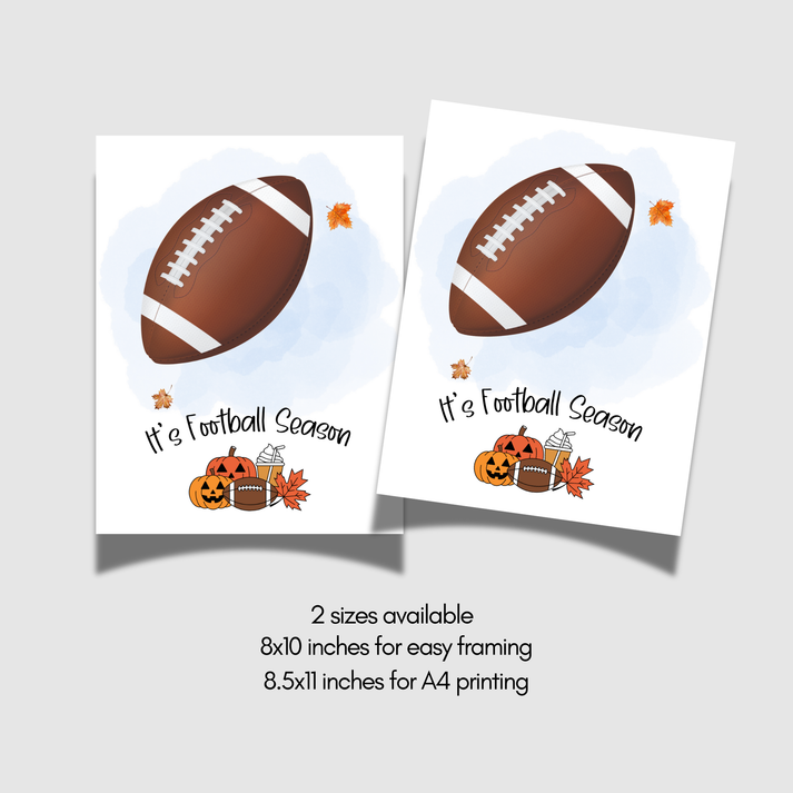 Football Handprint Craft Printable Fall Activity DIY Sports Footprint ...