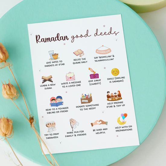 Ramadan Good Deeds Poster Printable, Islamic Wall Art For Kids ...