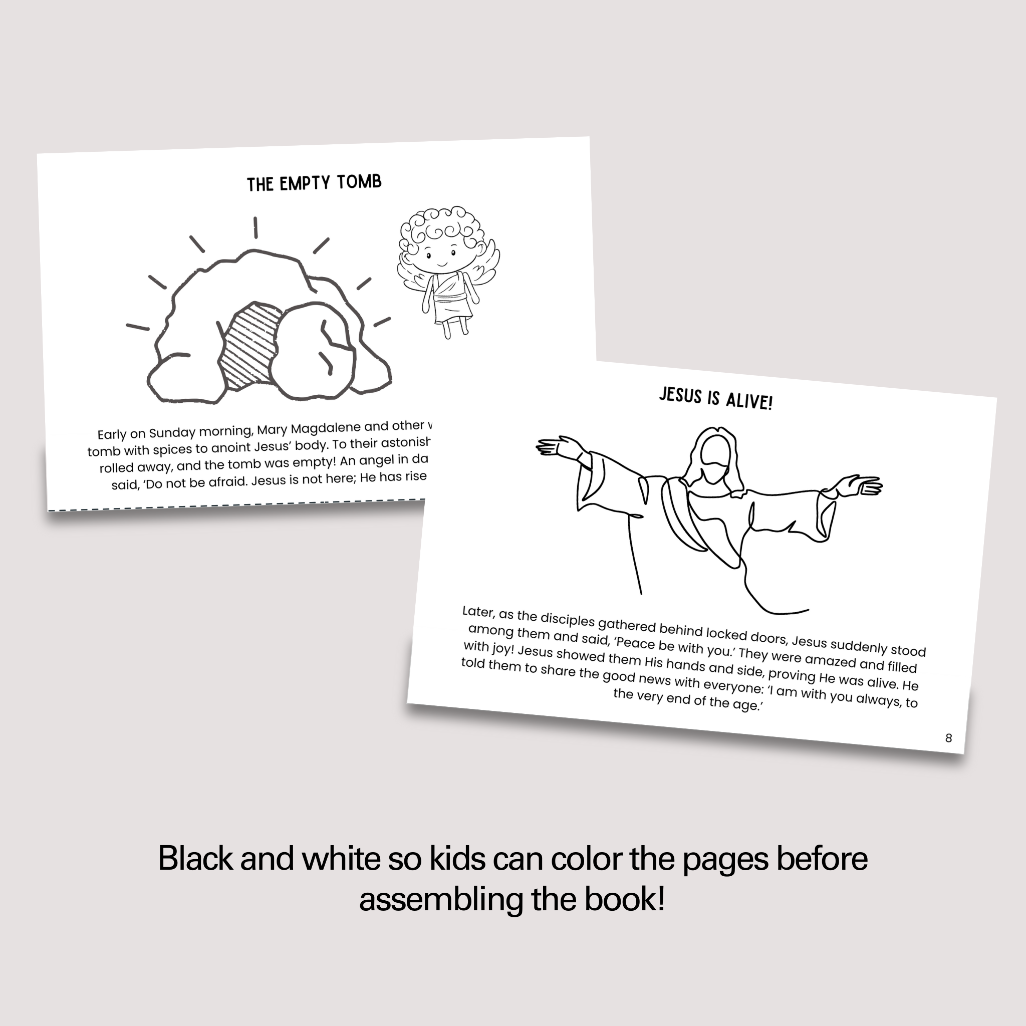 Easter Story for Kids Printable, Preschool Bible Lesson Craft Church R ...