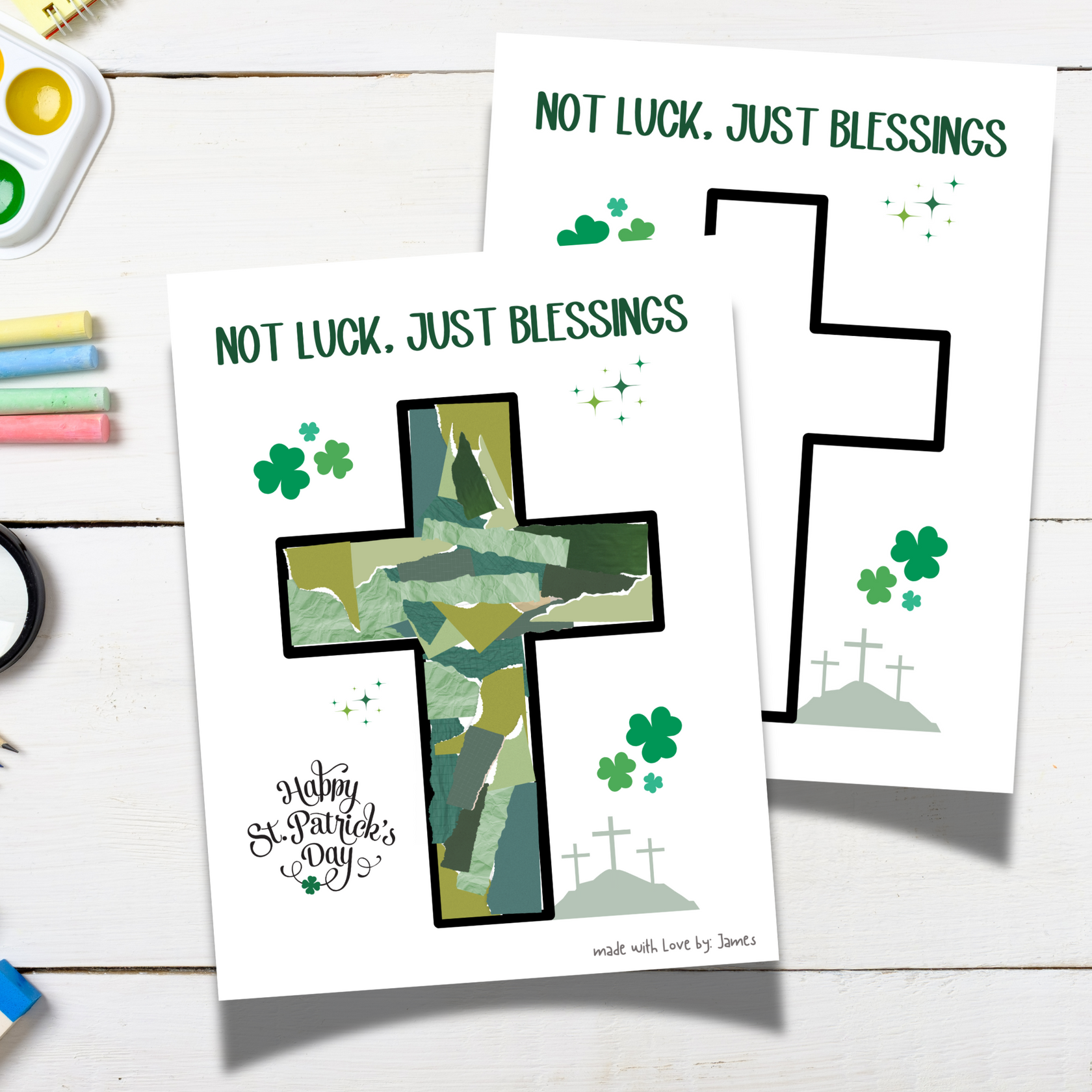 St Patricks Day Christian Bible Paper Craft Printable, DIY March Art K ...