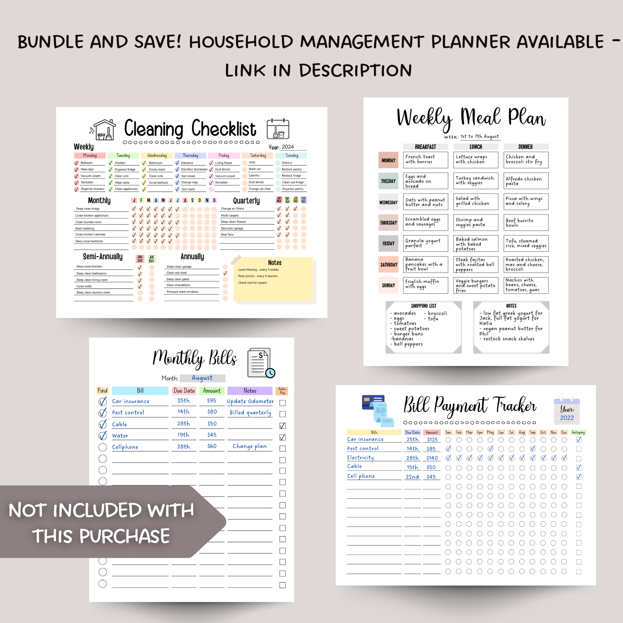 Editable Cleaning Schedule, Printable Digital Cleaning Checklist Plann ...