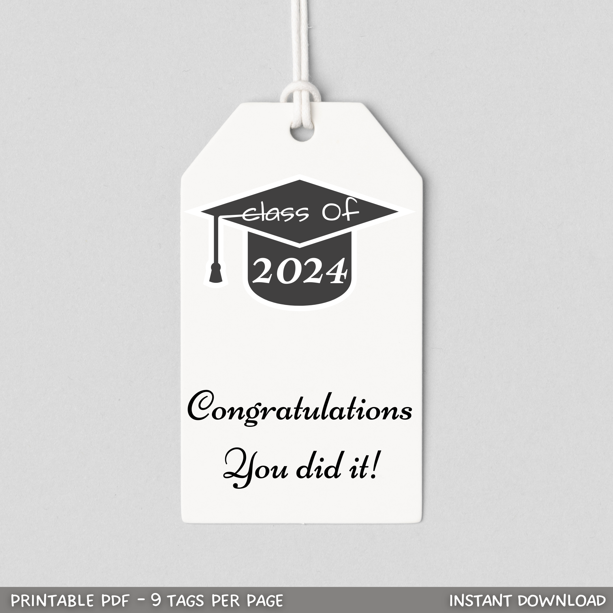 Graduation Gift Tags Printable, 2024 Congrats Grad Tags – Scribbled LLC