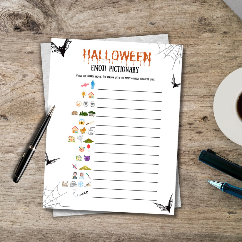 Halloween Emoji Pictionary Printable Party Game For Teens/Adults ...