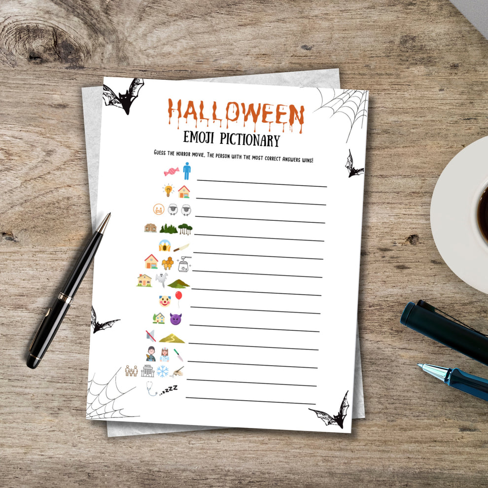 Halloween Emoji Pictionary Printable Party Game For Teens/Adults ...