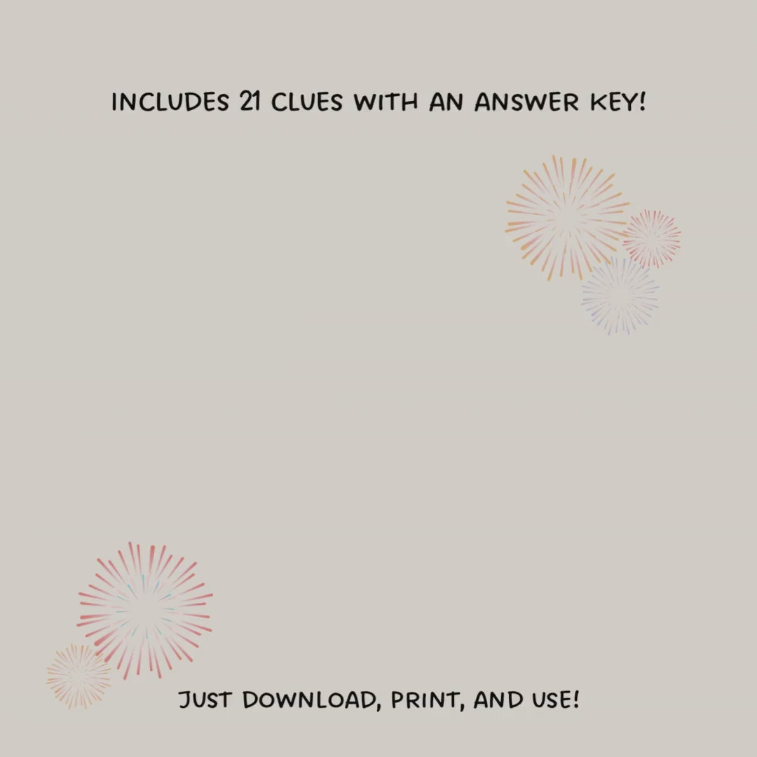 New Years Eve Scavenger Hunt Printable, Treasure Hunt Clues For Kids ...