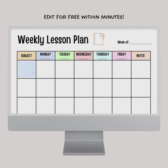 Weekly Lesson Plan Printable, Editable School Planner Schedule ...