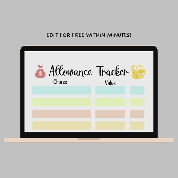 Editable Allowance Chart For Kids, Printable Chore Chart – Scribbled LLC