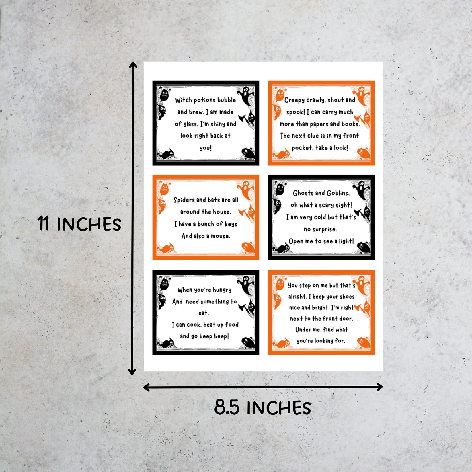 Indoor Halloween Scavenger Hunt For Kids, Printable Treasure Hunt Clue ...