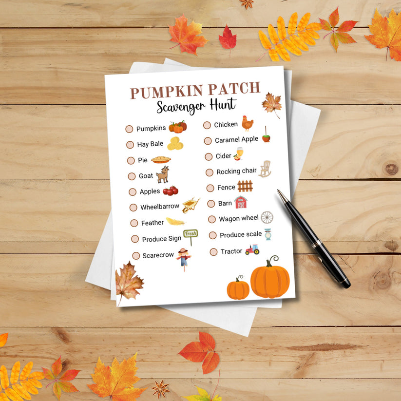 Pumpkin Patch Printables For Kids, Fall Scavenger Hunt, Photo Challeng ...