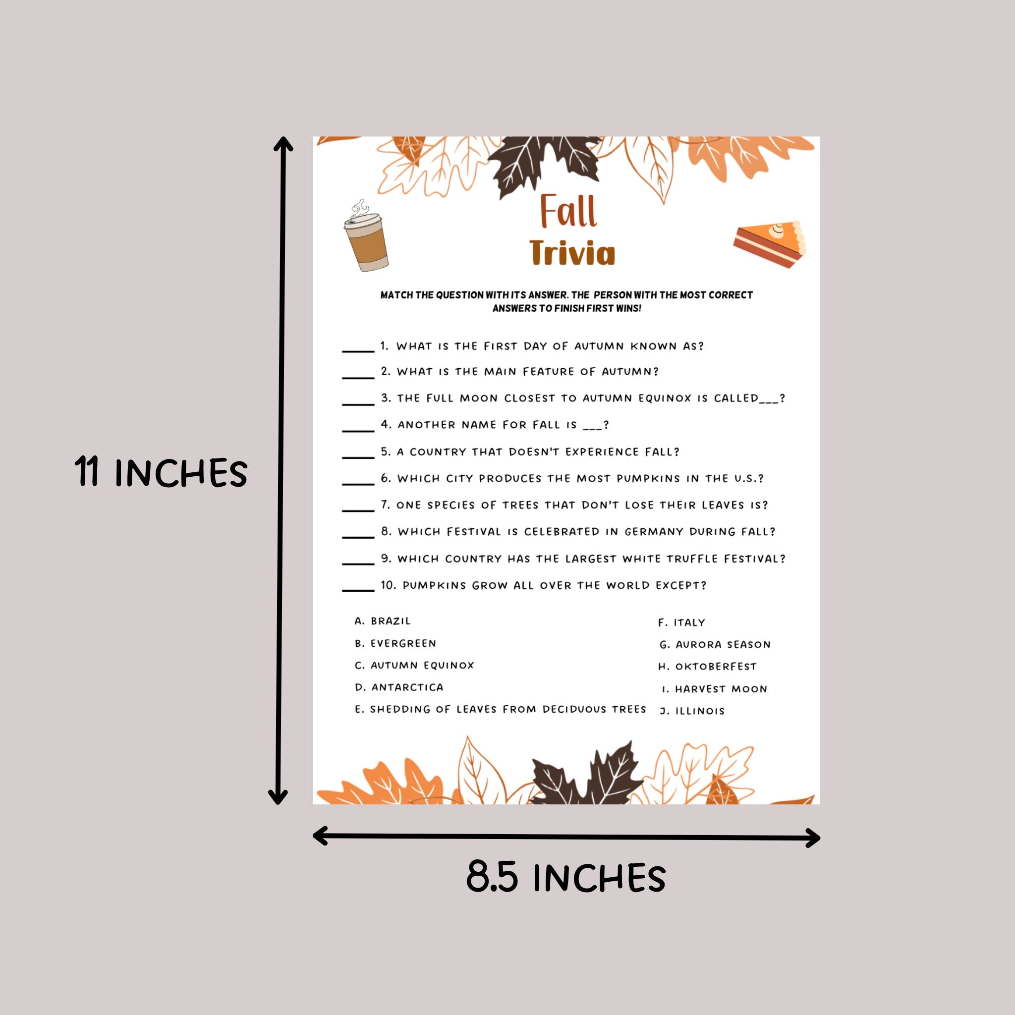 12 Printable Fall Games, Fun Autumn Thanksgiving Activity Adults & Kid ...