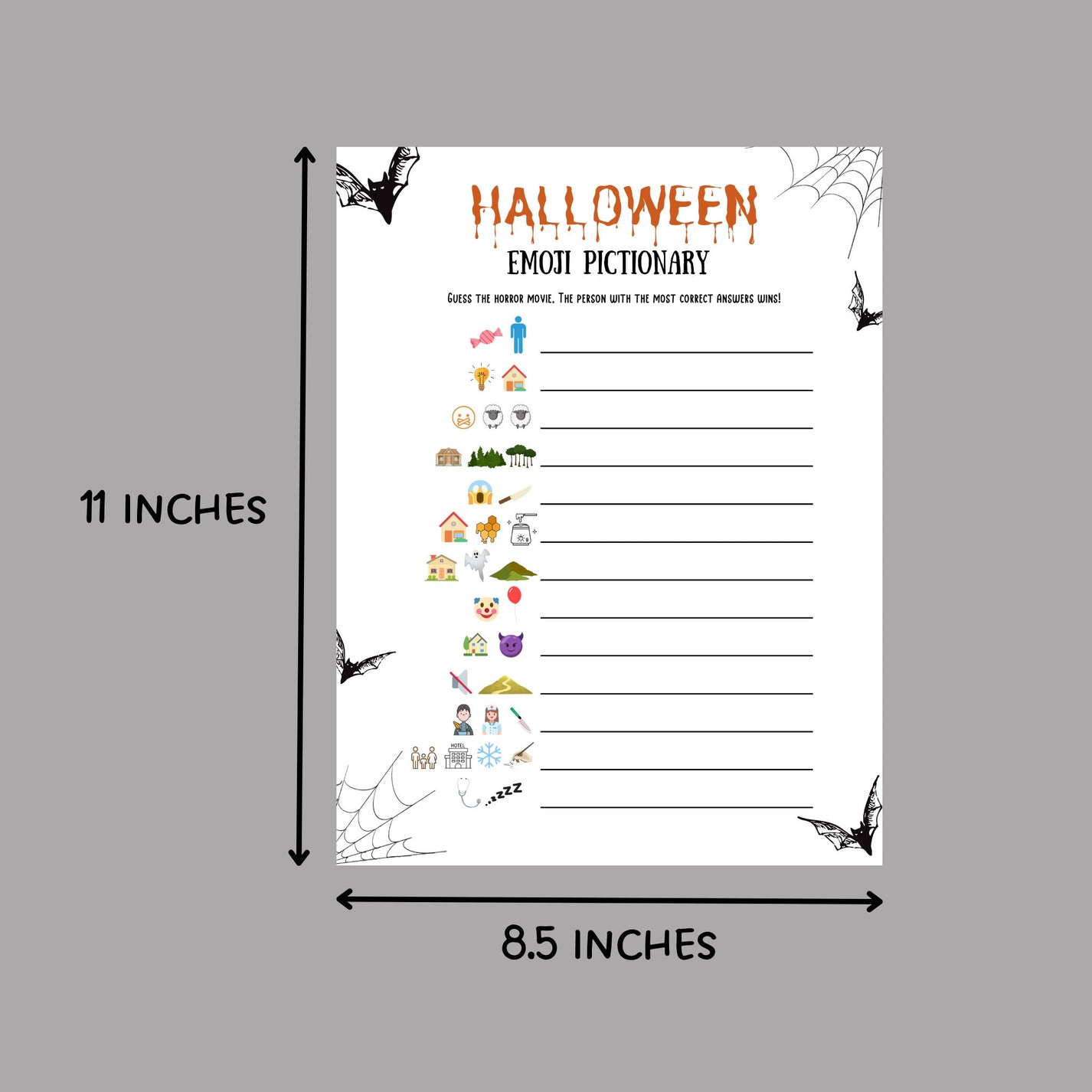 Halloween Emoji Pictionary Printable Party Game For Teens/Adults ...