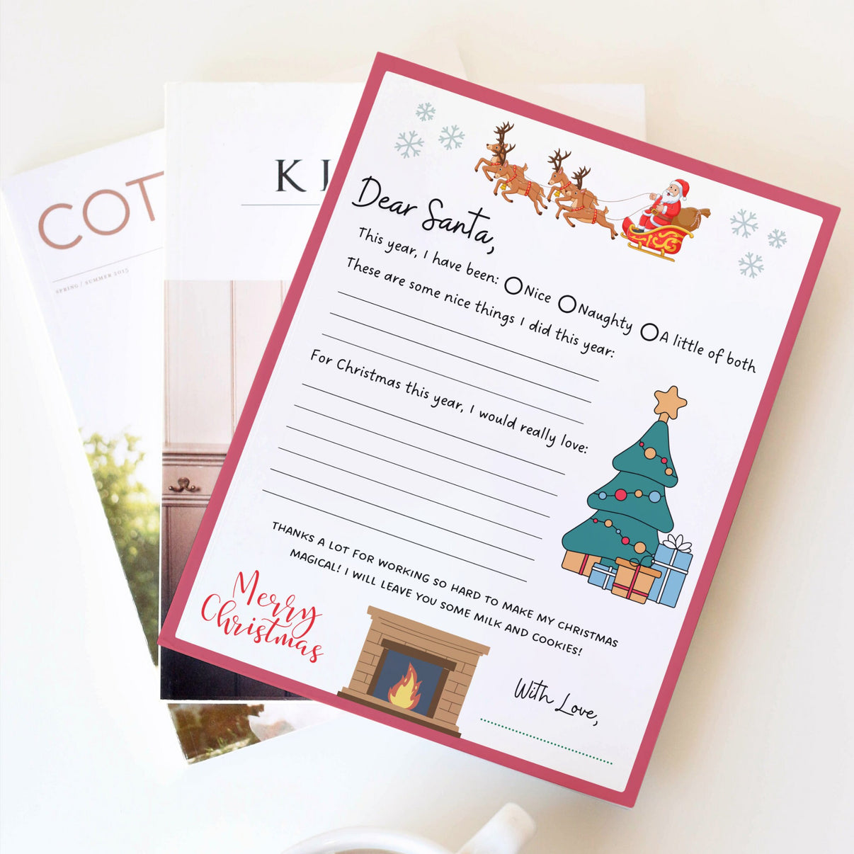 Letter to Santa Claus Printable, Dear Santa Kids Christmas Wish List ...