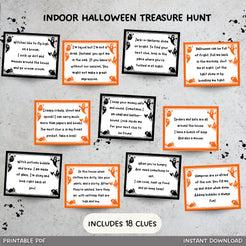 Indoor Halloween Scavenger Hunt For Kids, Printable Treasure Hunt Clue ...