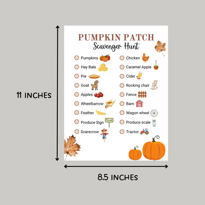 Pumpkin Patch Printables For Kids, Fall Scavenger Hunt, Photo Challeng ...