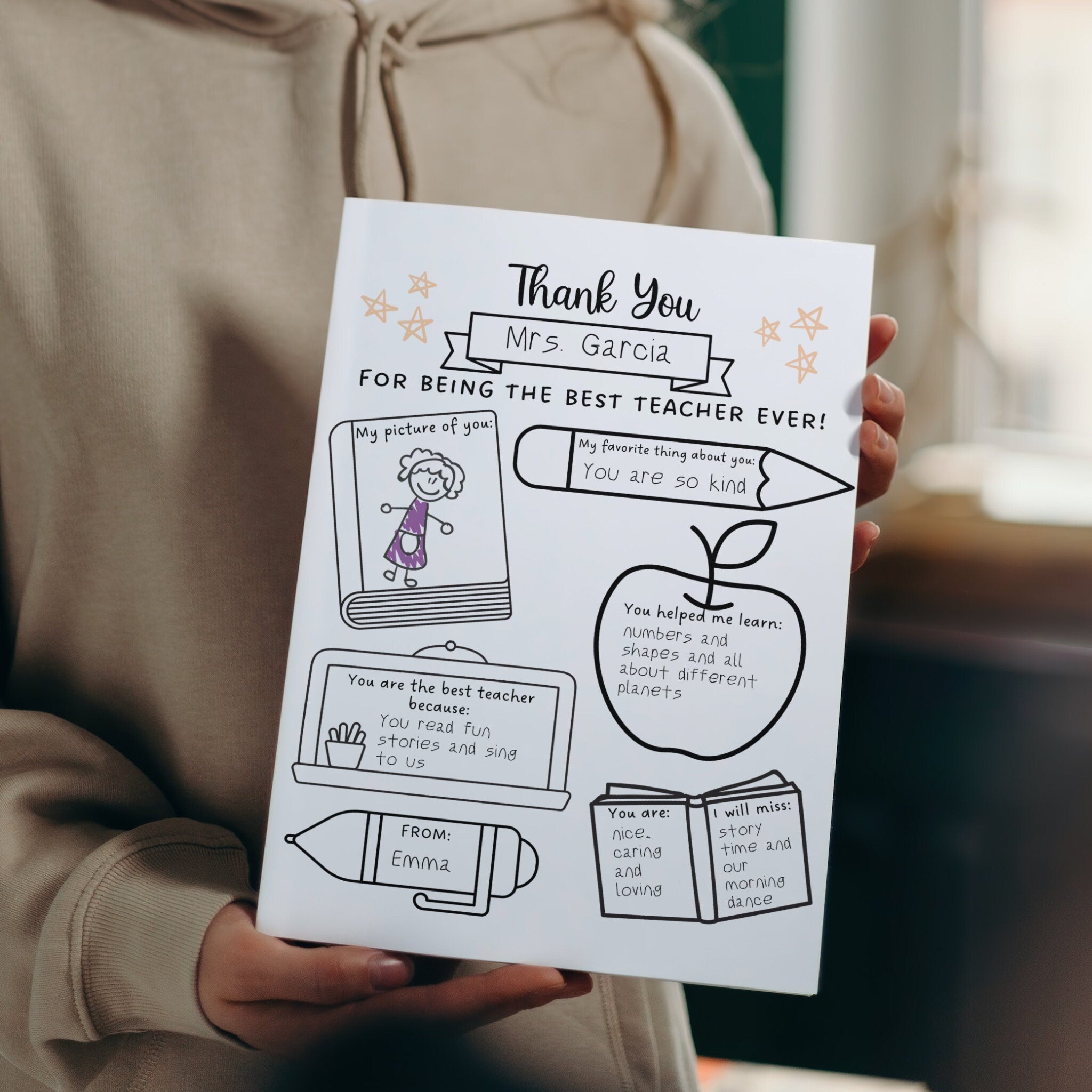 Thank You Teacher Gift Printable, Teacher Appreciation End of School Y – Scribbled LLC