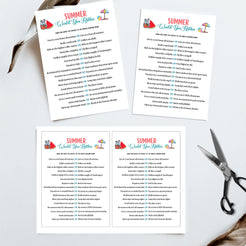 Summer Would You Rather Game Printable, This Or That Activity ...