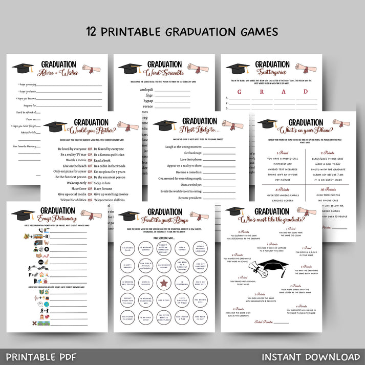 Graduation Party Games Bundle Printable – Scribbled LLC