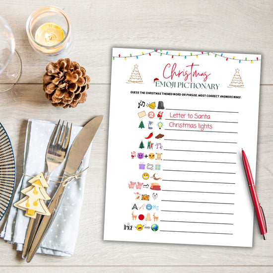 Christmas Emoji Pictionary Printable – Scribbled LLC