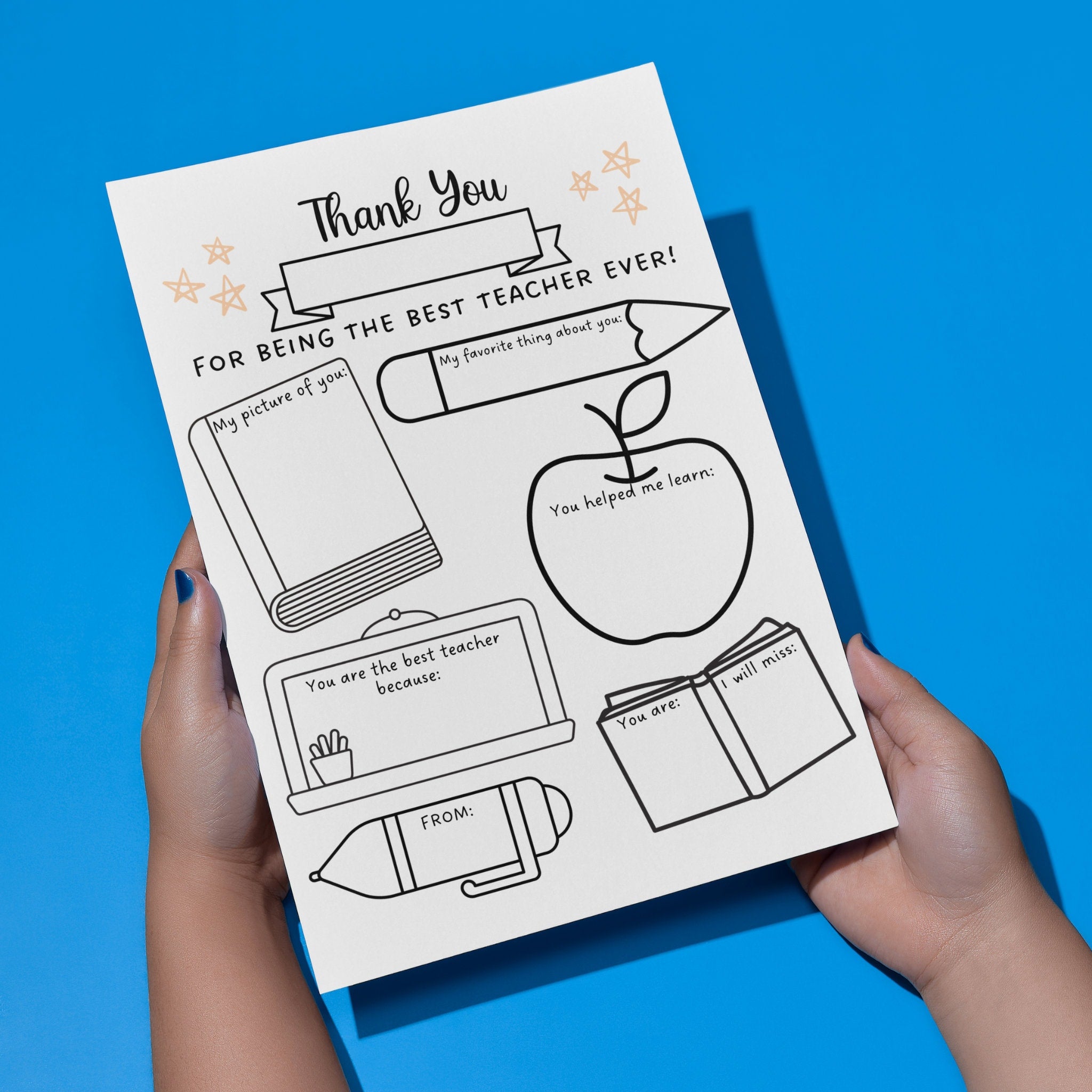 Thank You Teacher Gift Printable, Teacher Appreciation End of School Y ...