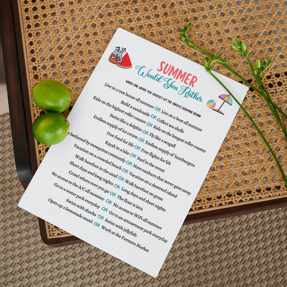 Summer Would You Rather Game Printable, This Or That Activity ...