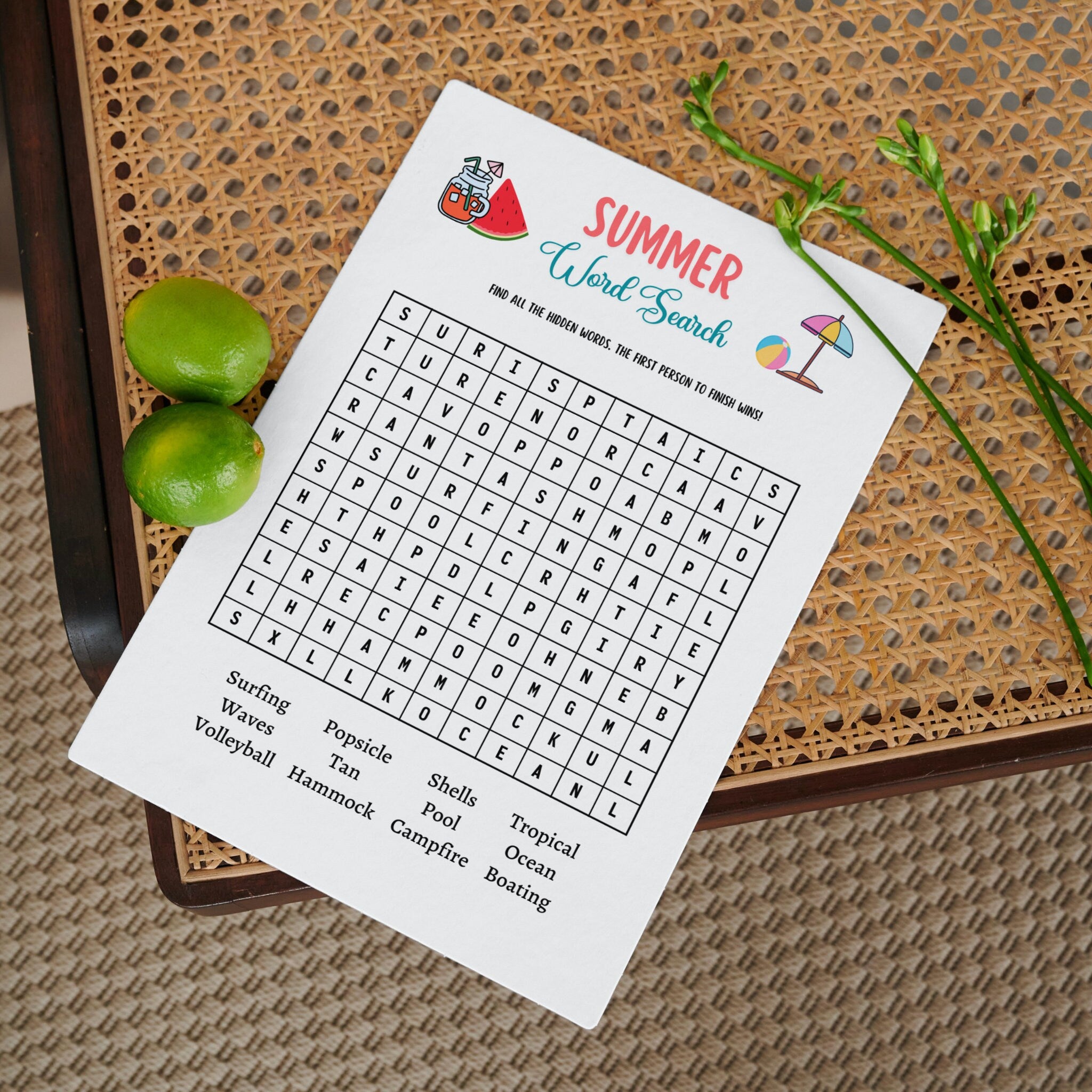 Summer Word Search Game Printable, Unscramble Activity – Scribbled LLC