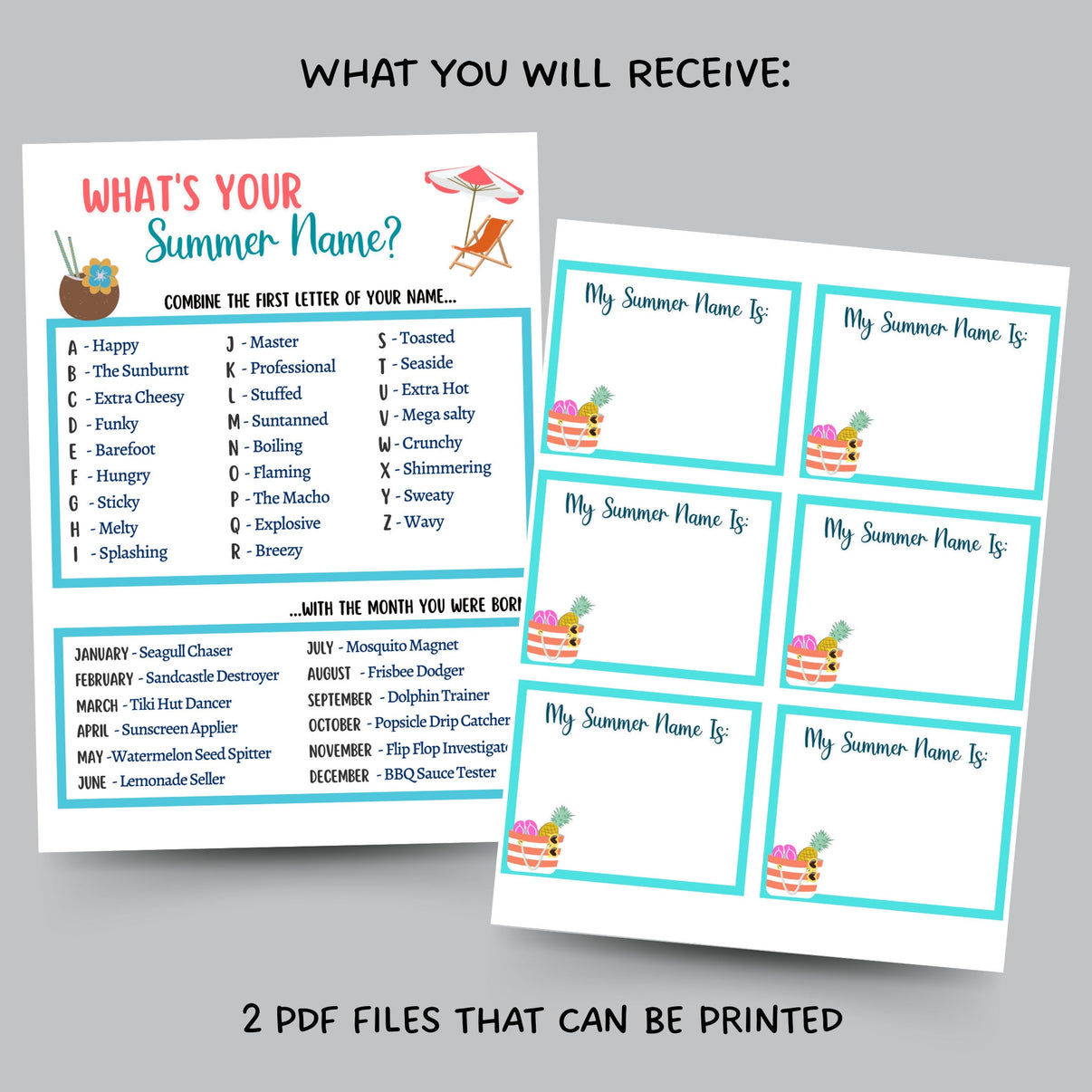What’s Your Summer Name Game Printable, Icebreaker Activity – Scribbled LLC
